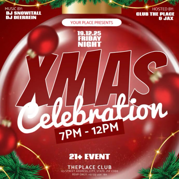 christmas party event design template | PosterMyWall