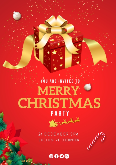 christmas party event Template | PosterMyWall