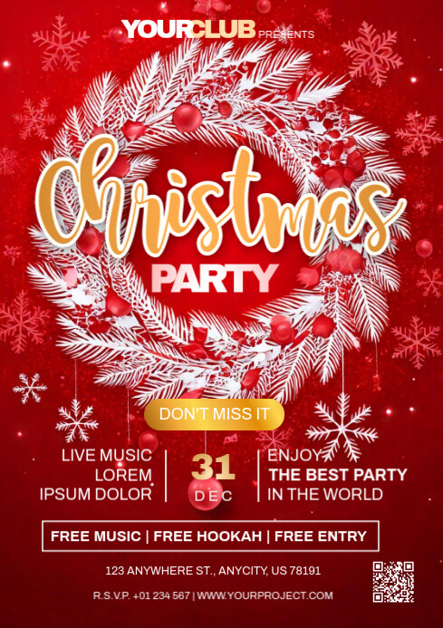 Christmas Party Event Flyer Template | PosterMyWall