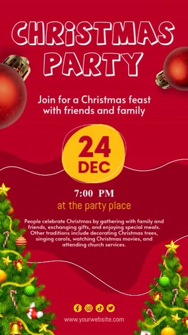 Christmas party event video Template | PosterMyWall