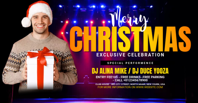 Christmas Party Facebook Event Cover Template | PosterMyWall