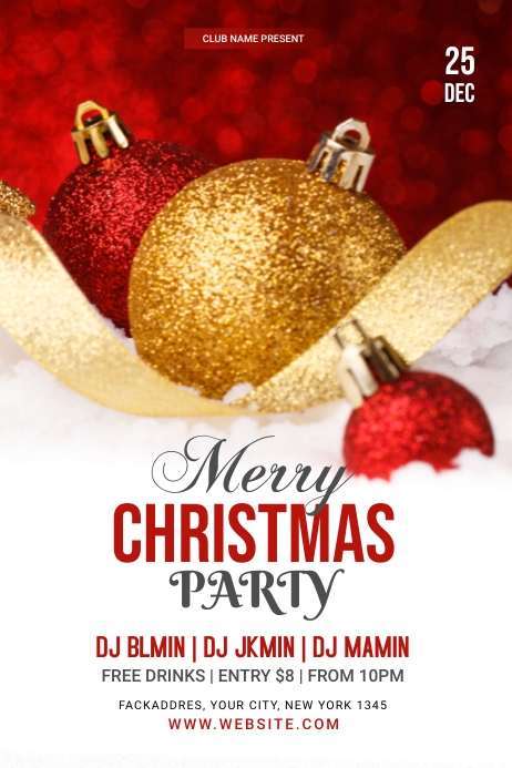 Christmas party Flyer Banner Template | PosterMyWall