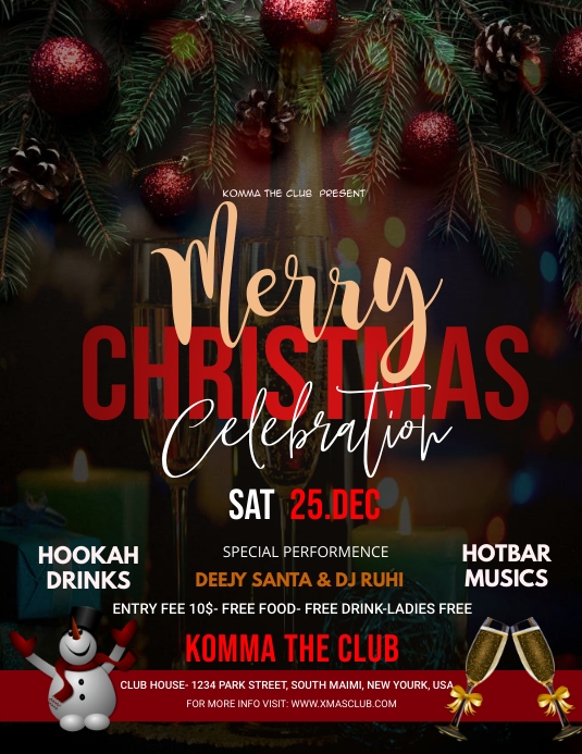 Copy of Christmas Party Flyer club | PosterMyWall