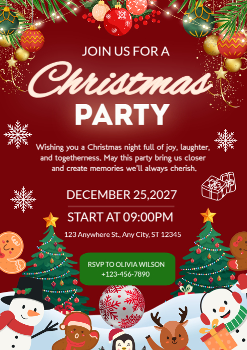 Christmas Party Flyer Template | PosterMyWall