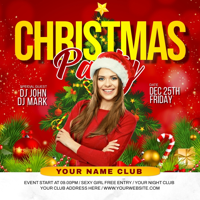 Christmas party flyer Template | PosterMyWall