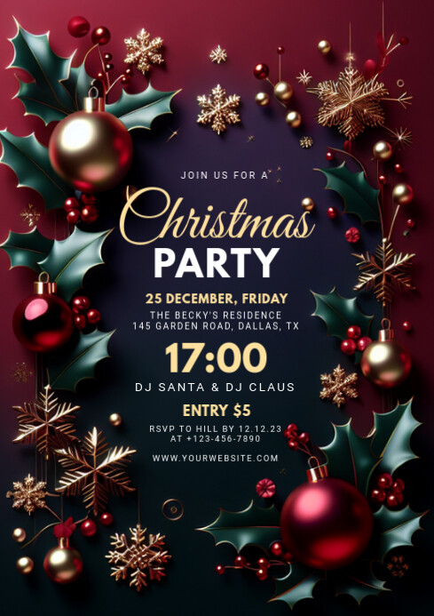 christmas party Flyer Template | PosterMyWall