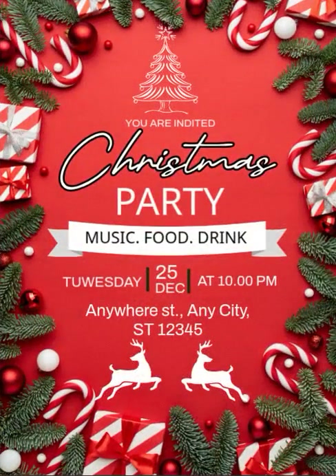 CHRISTMAS PARTY FLYER Template | PosterMyWall