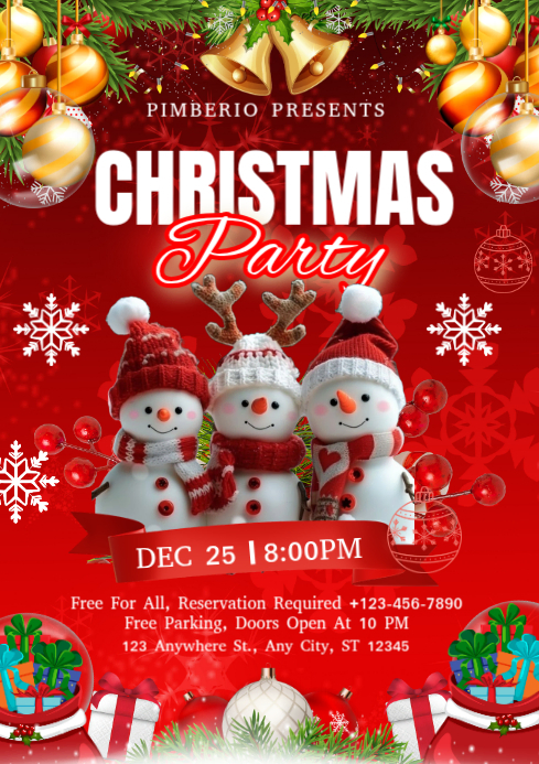 Christmas Party flyer Template | PosterMyWall