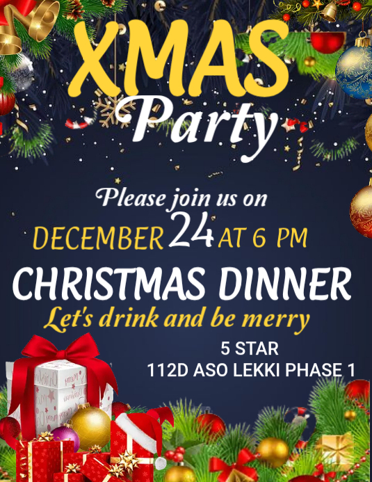 Christmas party flyer Template | PosterMyWall
