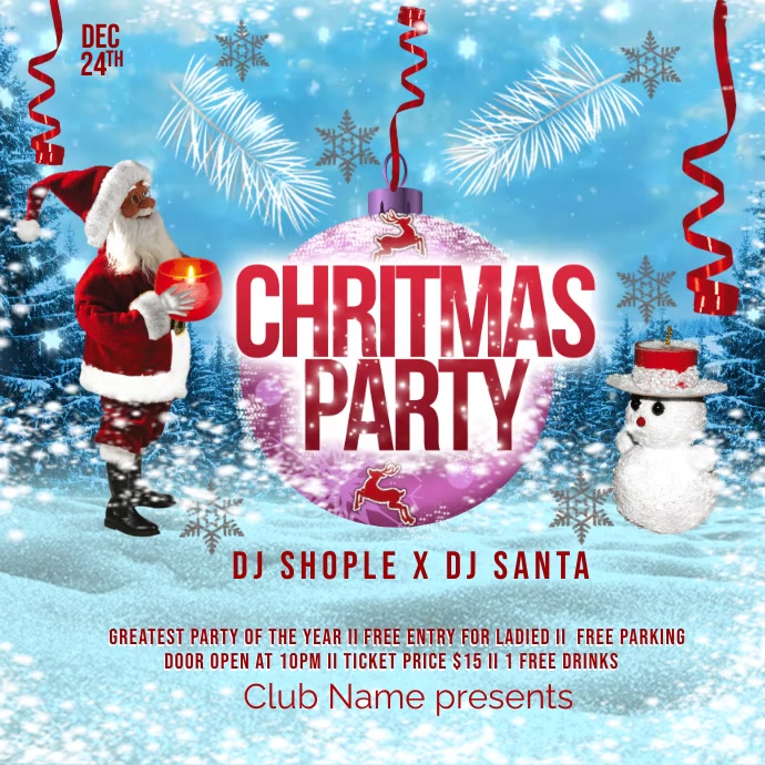 Christmas Party Flyer Template | PosterMyWall