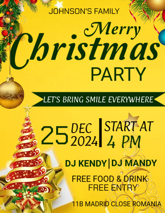 Christmas party flyer Template | PosterMyWall