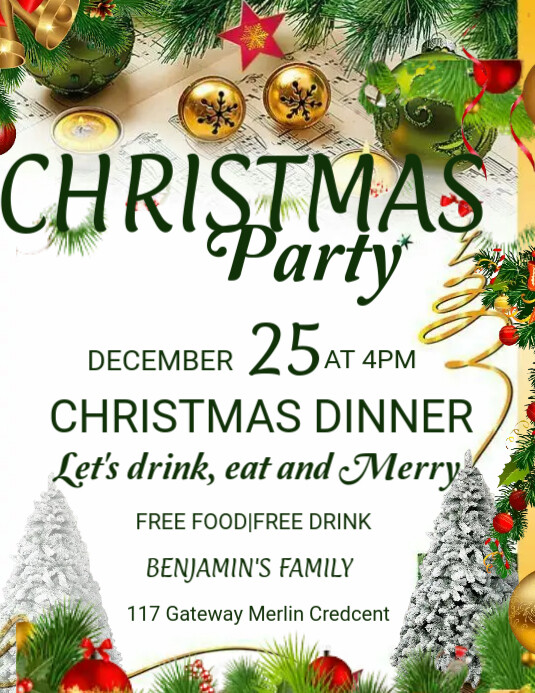Christmas party flyer Template | PosterMyWall
