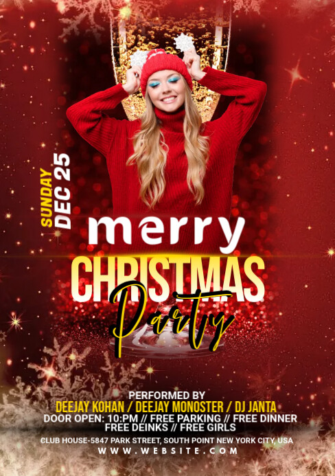 Christmas Party Flyer design Template | PosterMyWall