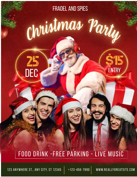 CHRISTMAS PARTY FLYER Template | PosterMyWall