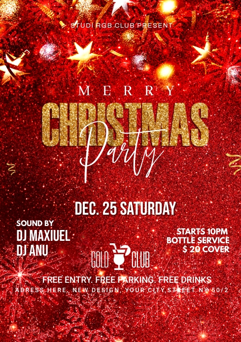 Christmas Party Flyer Template | PosterMyWall