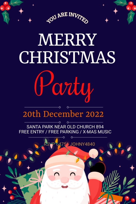 christmas party flyer Template | PosterMyWall