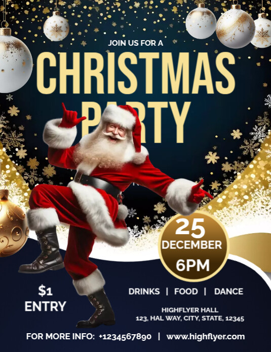 Christmas Party Flyer template Invitation | PosterMyWall