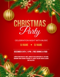 Christmas Party Realistic Flyer Template | PosterMyWall