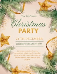 Christmas Party Gold-Green Flyer Template | PosterMyWall