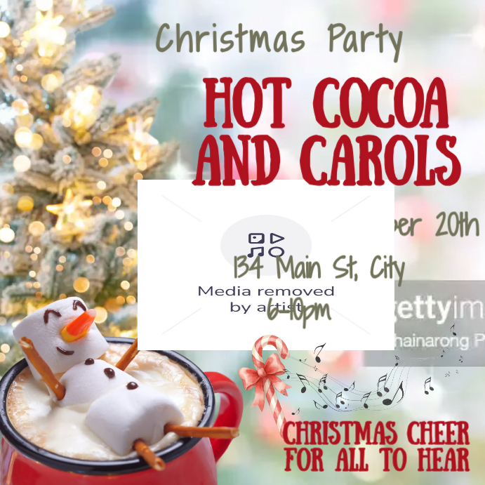 Christmas Party Hot Cocoa Caroling Snowman Invitation Template ...