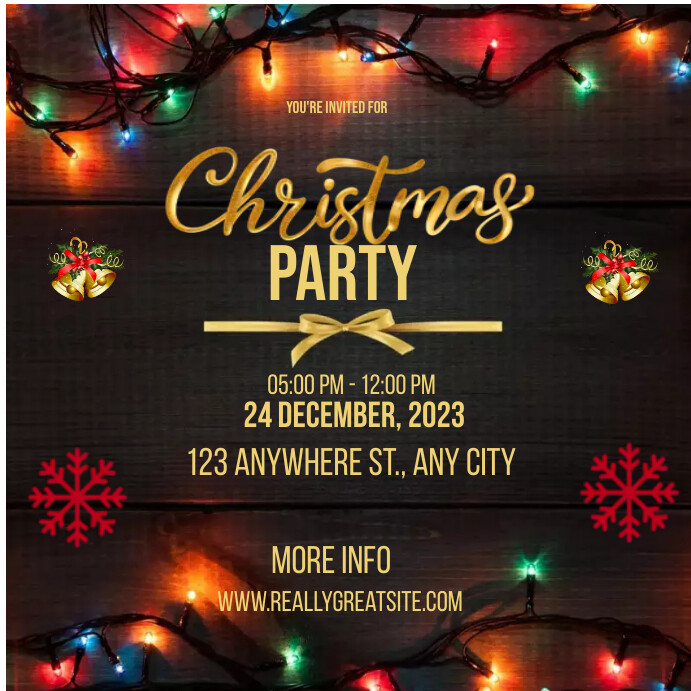 CHRISTMAS PARTY INSTAGRAM POST Template | PosterMyWall