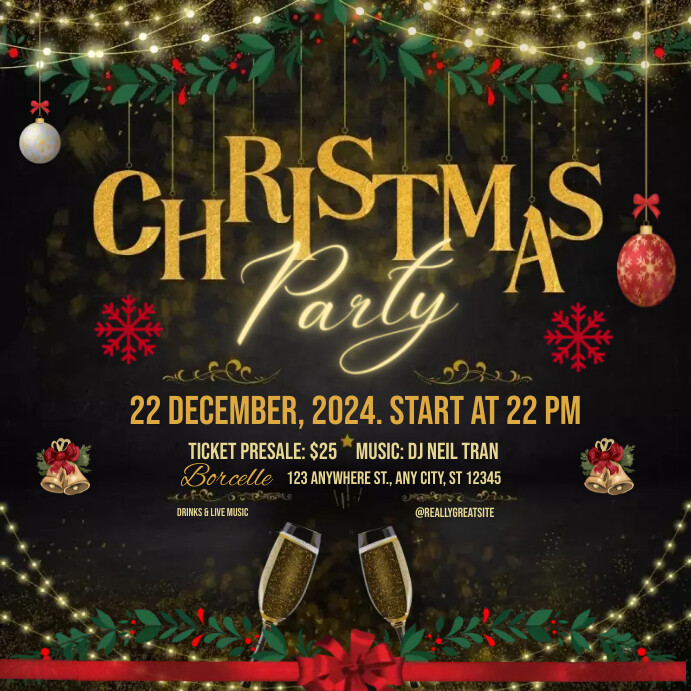 Plantilla de CHRISTMAS PARTY INSTAGRAM POST | PosterMyWall