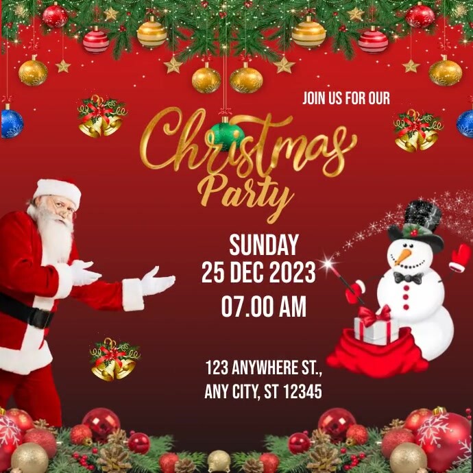 Plantilla de CHRISTMAS PARTY INSTAGRAM POST | PosterMyWall
