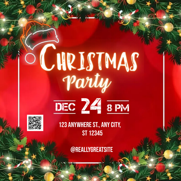 CHRISTMAS PARTY INSTAGRAM POST Template | PosterMyWall