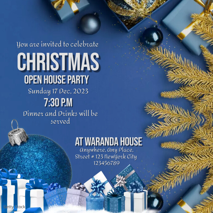 Christmas Party Invitation, Christmas IG post Template | PosterMyWall