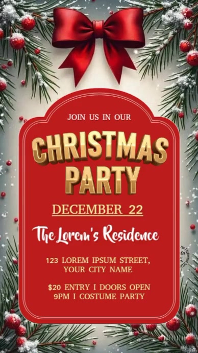 Christmas Party Invitation Ads Template | PosterMyWall
