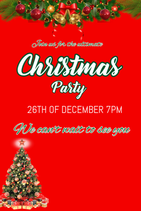 Copy of Christmas party invitation card 2025 | PosterMyWall