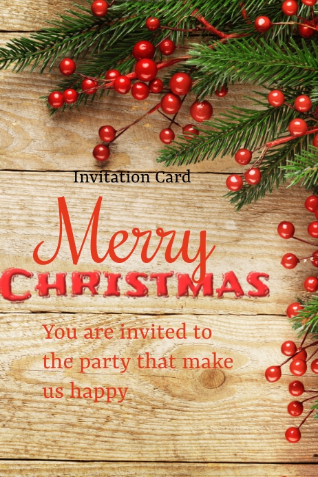 Christmas party invitation card design templa Template | PosterMyWall