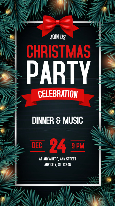 Christmas Party Invitation Card Template | PosterMyWall
