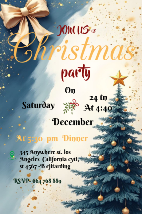 Christmas party Invitation celebration Template | PosterMyWall