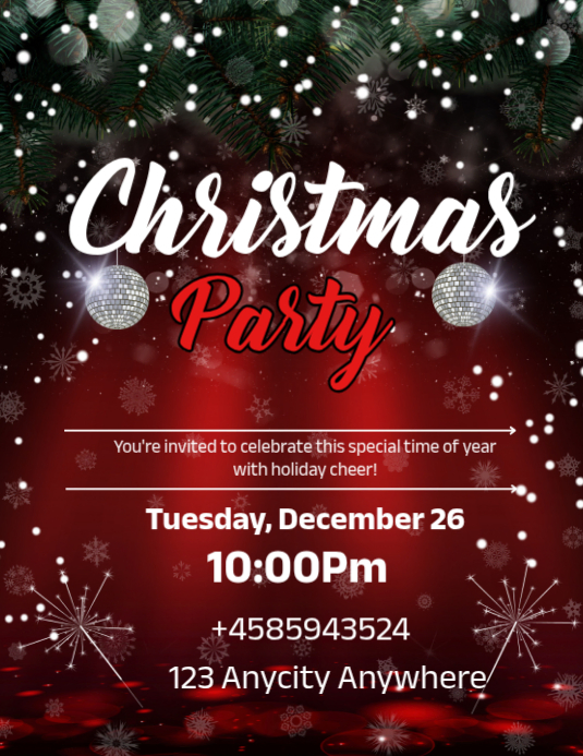 Christmas party invitation Christmas party flyer Template | PosterMyWall