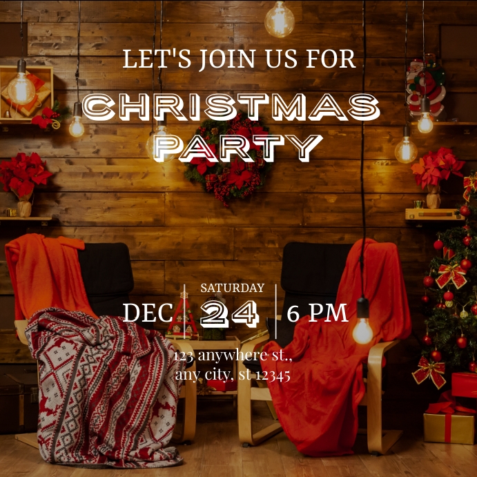christmas party invitation Template | PosterMyWall