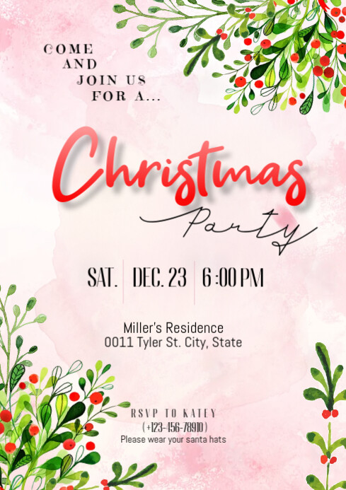 Christmas party invitation Template | PosterMyWall