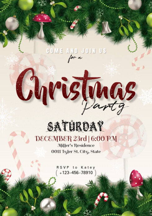 christmas party invitation Template | PosterMyWall