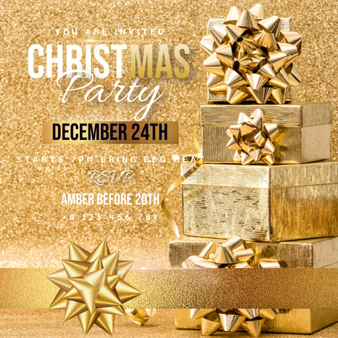 CHRISTMAS PARTY INVITATION Template | PosterMyWall