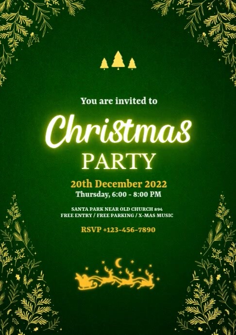 Christmas Party Invitation Template | PosterMyWall