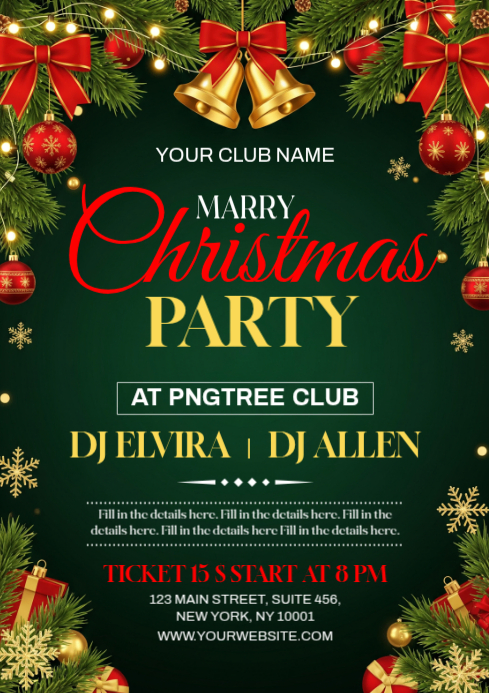 christmas party invitation Template | PosterMyWall