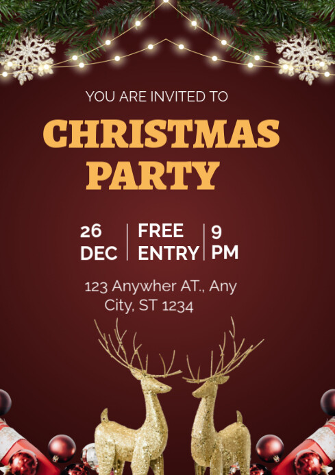 Christmas party invitation Template | PosterMyWall