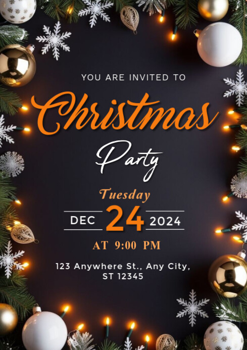 Christmas party invitation Template | PosterMyWall