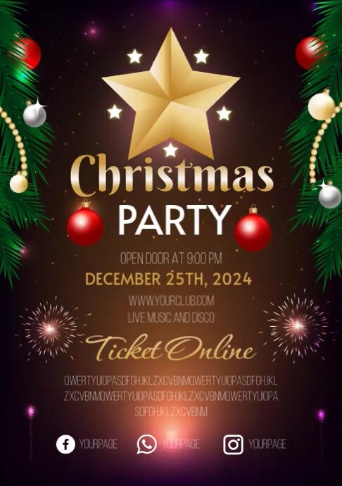 Christmas Party Invitation Template | PosterMyWall