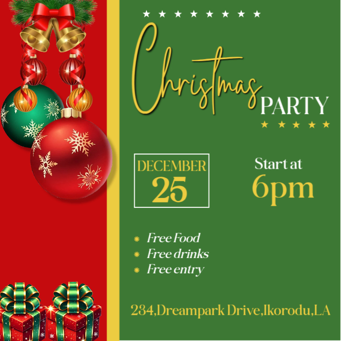 Christmas Party Invitation Design Template | PosterMyWall