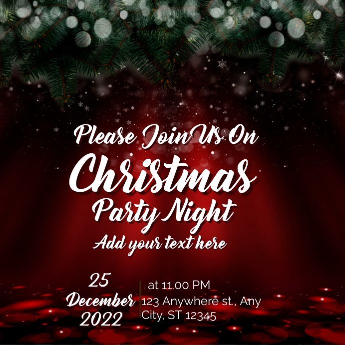 Christmas Party Invitation Template | PosterMyWall