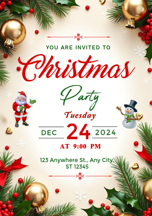 Christmas party invitation Template | PosterMyWall