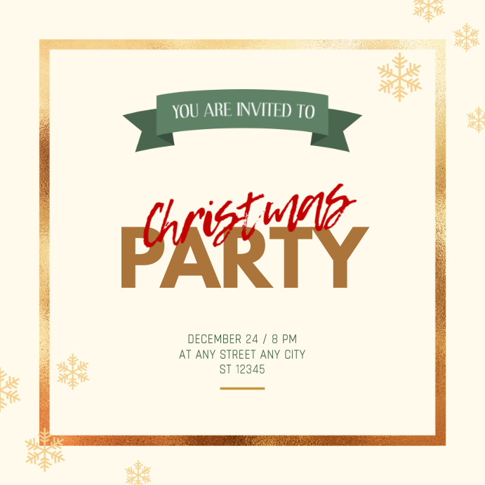 Christmas Party Invitation Template | PosterMyWall