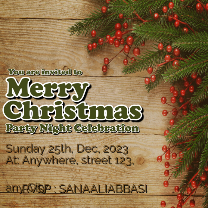 Christmas Party Invitation Template | PosterMyWall