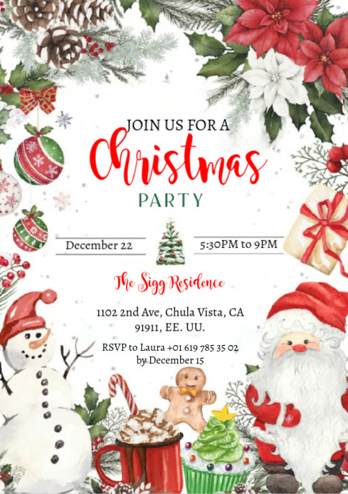 CHRISTMAS PARTY INVITATION Template | PosterMyWall